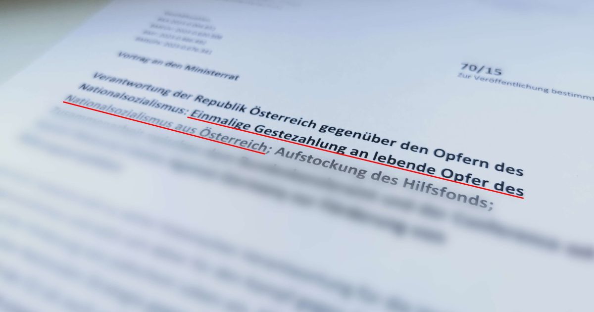 „Außerordentliche Gestezahlung“ an 3.300 NS-Opfer aus Österreich ...